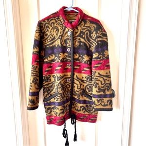 Geiger | Sweaters | Vintage Geiger Wool Blend Paisley Mandarin Collar ...